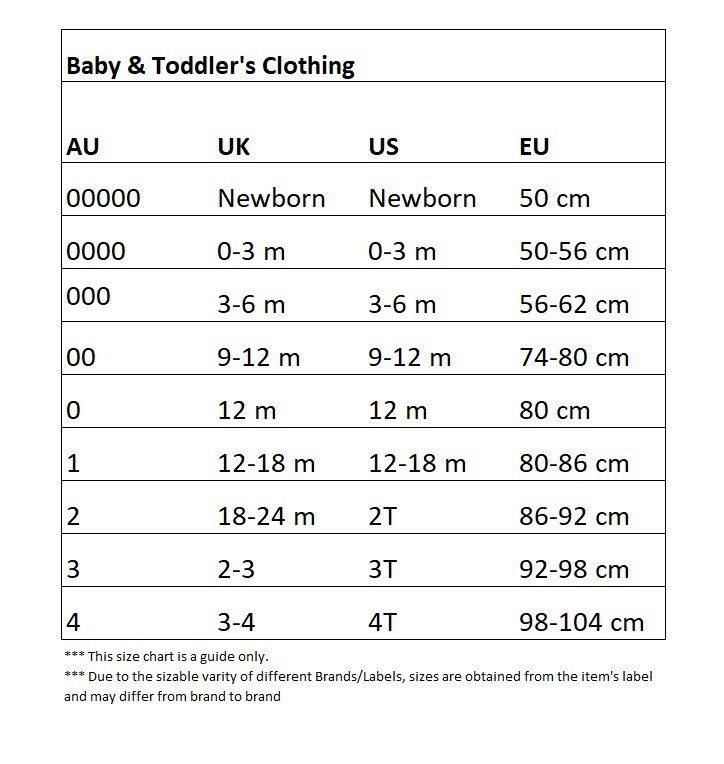 Clothing Size Charts