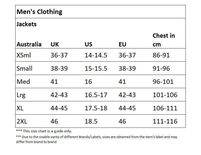 Clothing Size Charts